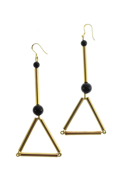 The Libra earrings in onyx / gold by Little Wonder – KRUG store